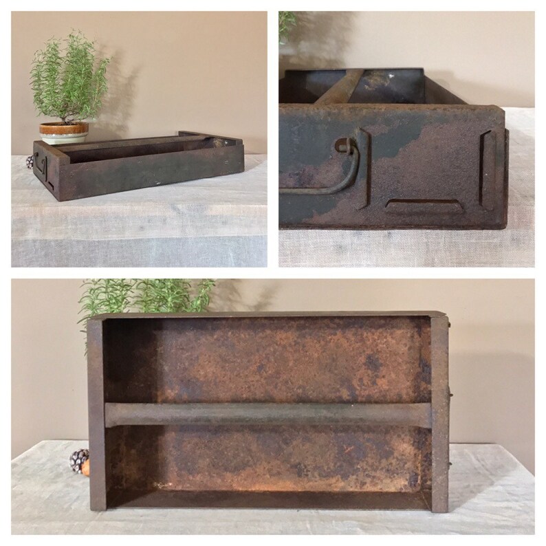Set of 3 Metal Bins / Metal Planters Metal Boxes / Rusty Metal - Etsy