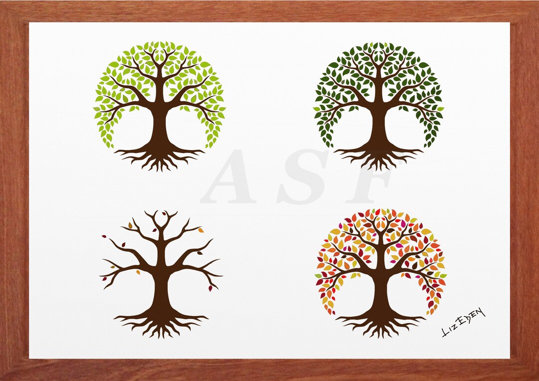 The Four Seasons Depicted Using the Tree of Life. You Will Receive 2 ...