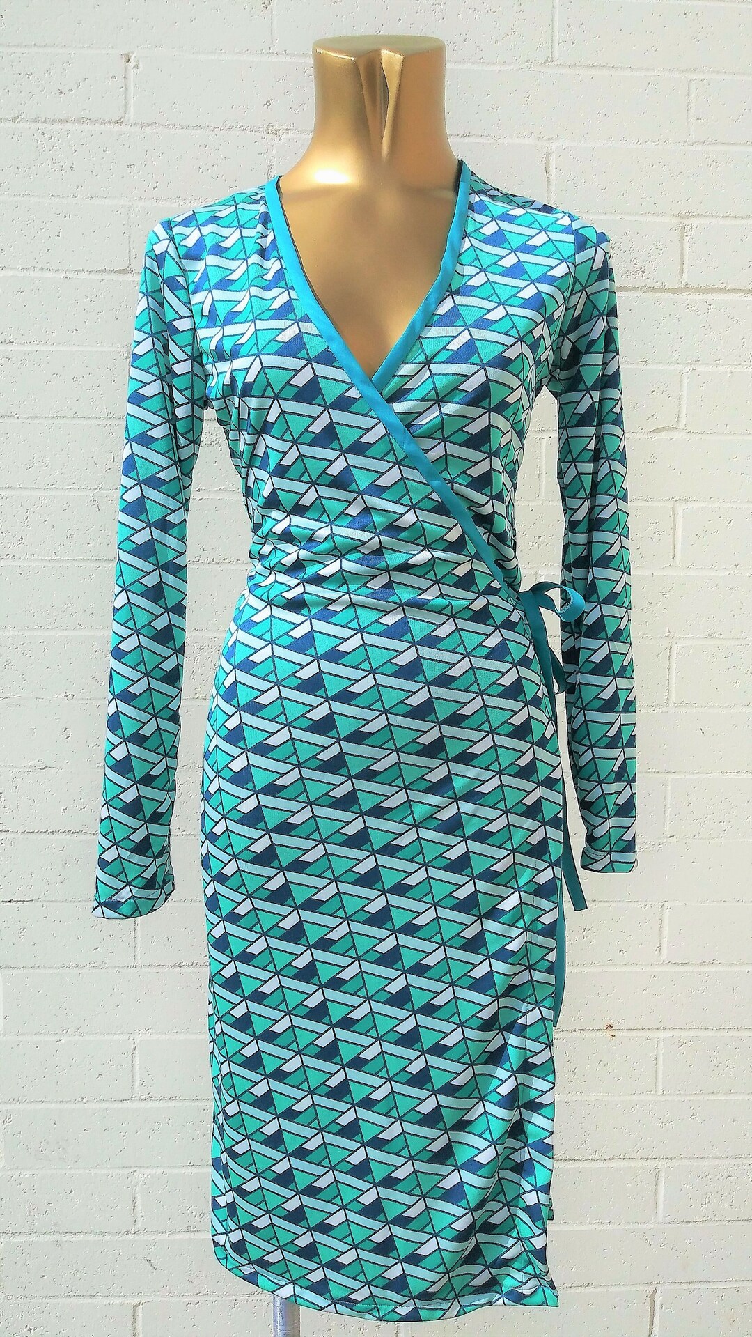 Trilateral 100% Silk Jersey by the Yard or Meter - Triangle Art Deco ...