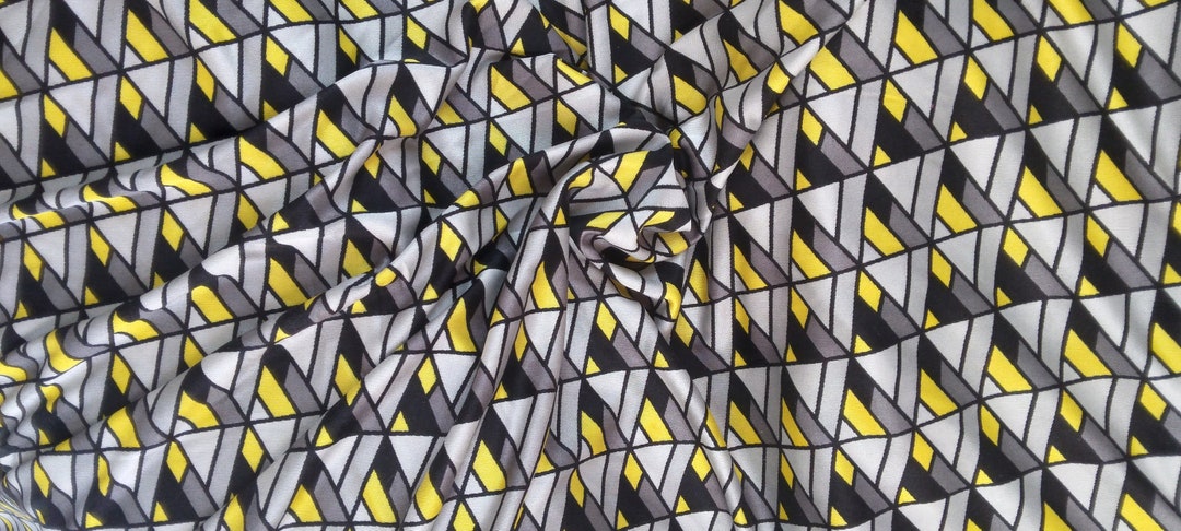 Trilateral 100% Silk Jersey by the Yard or Meter Triangle Art Deco ...