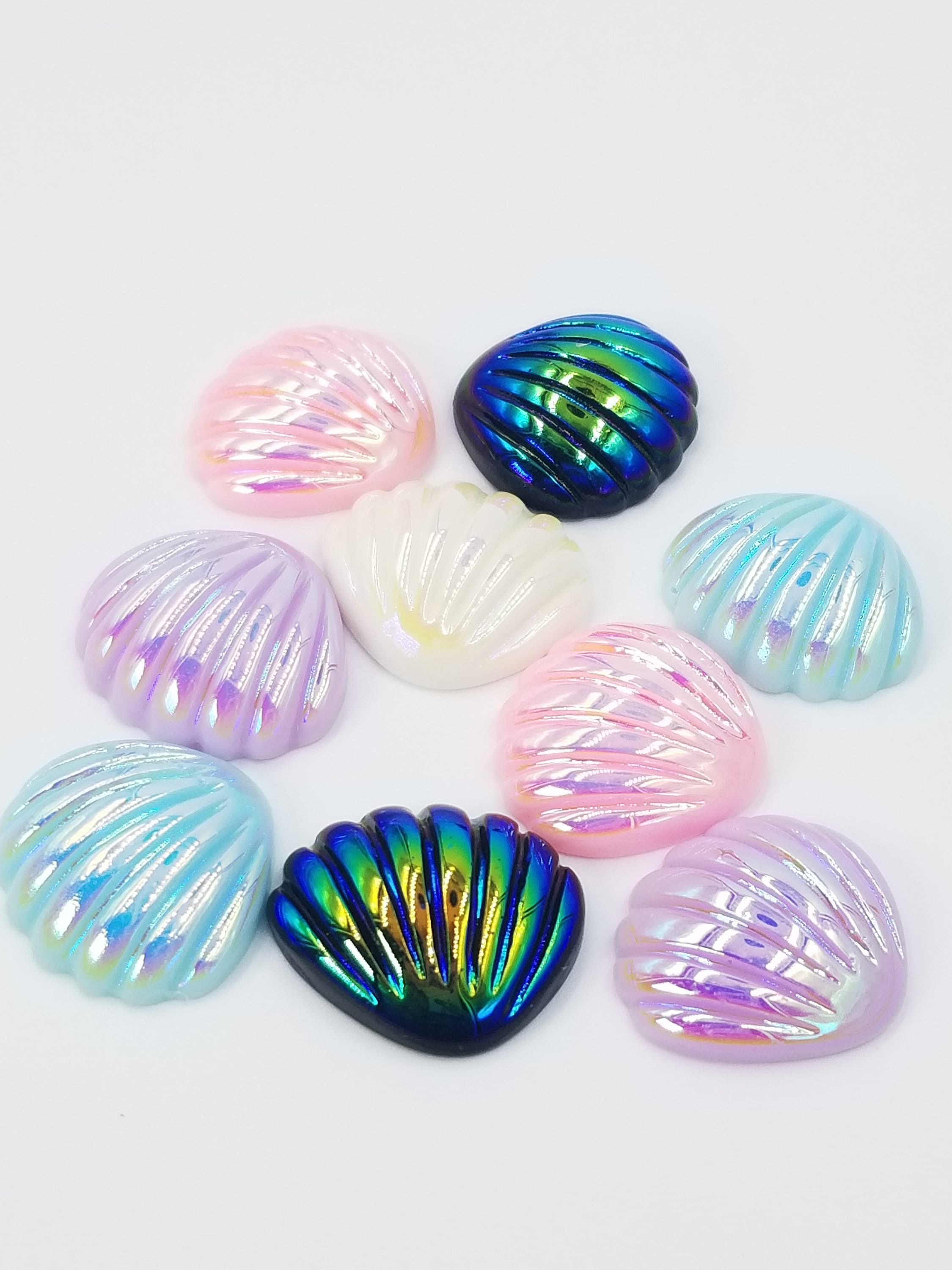 Mixed Color Iridescent Resin Sea Shells - Etsy