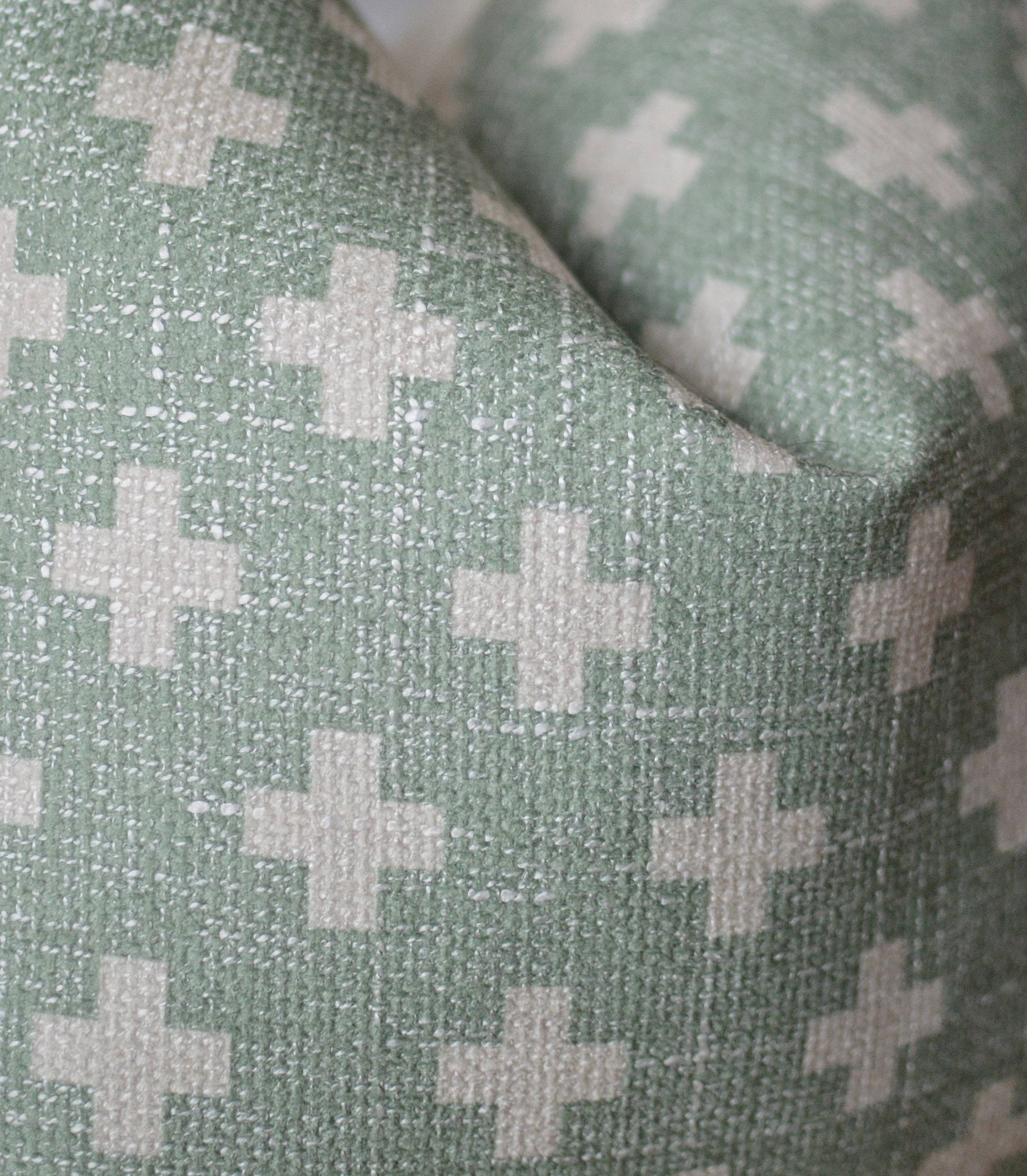 HGTV MAGAZINE FEATURE Green Cross Chenille Pillow Cover - Etsy