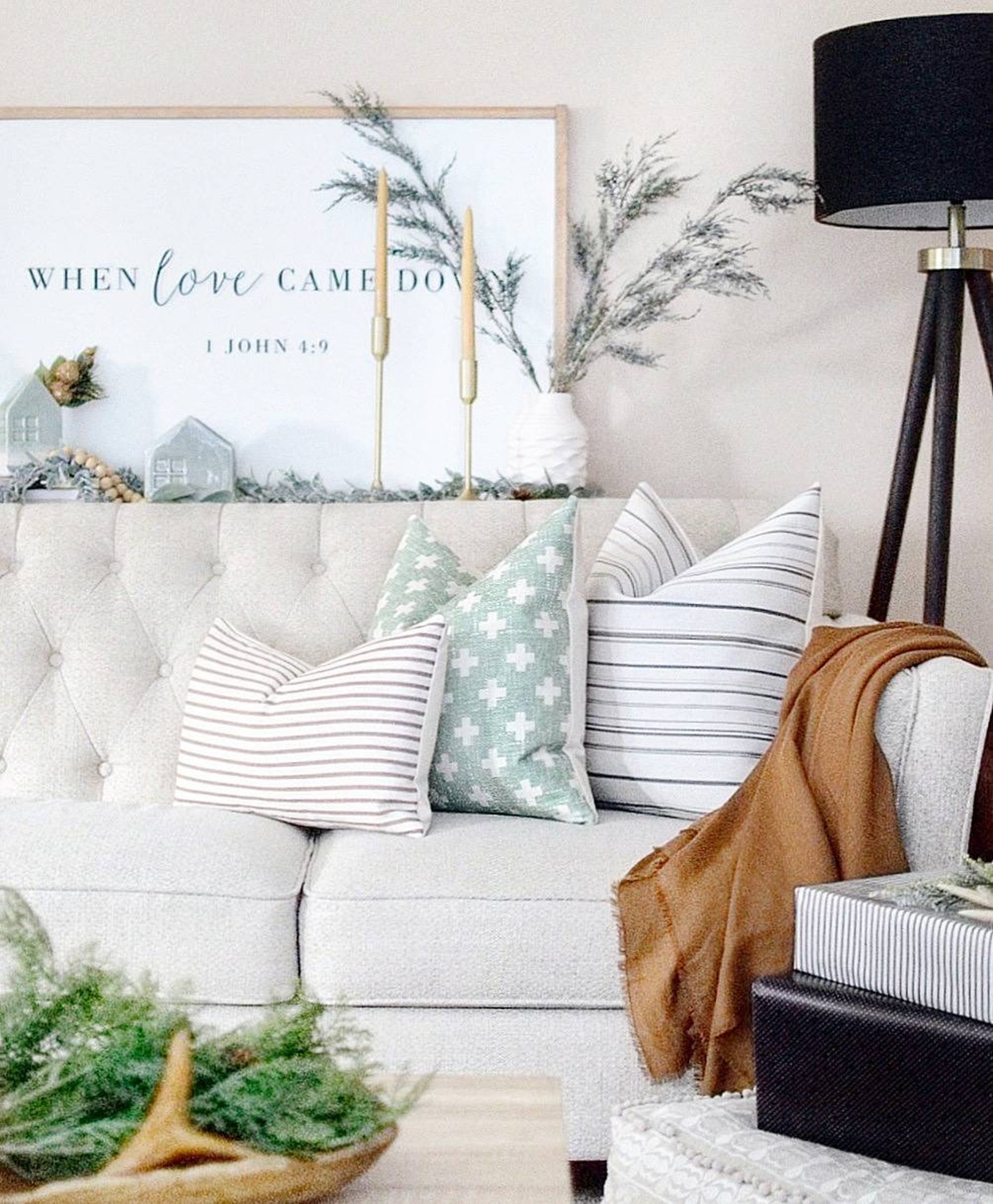 HGTV MAGAZINE FEATURE Green Cross Chenille Pillow Cover - Etsy