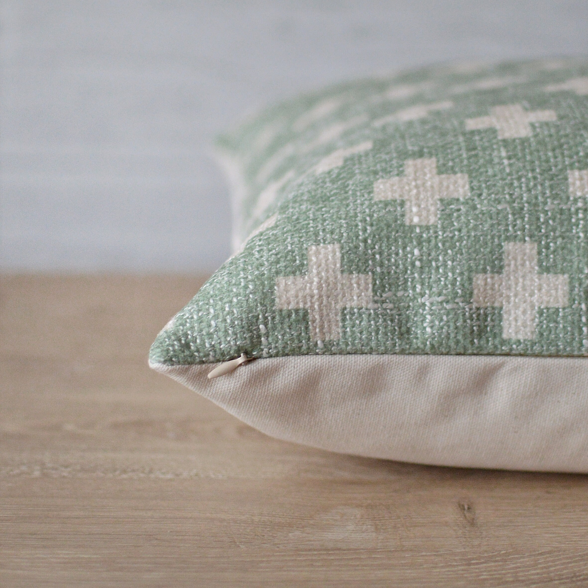 HGTV MAGAZINE FEATURE Green Cross Chenille Pillow Cover - Etsy