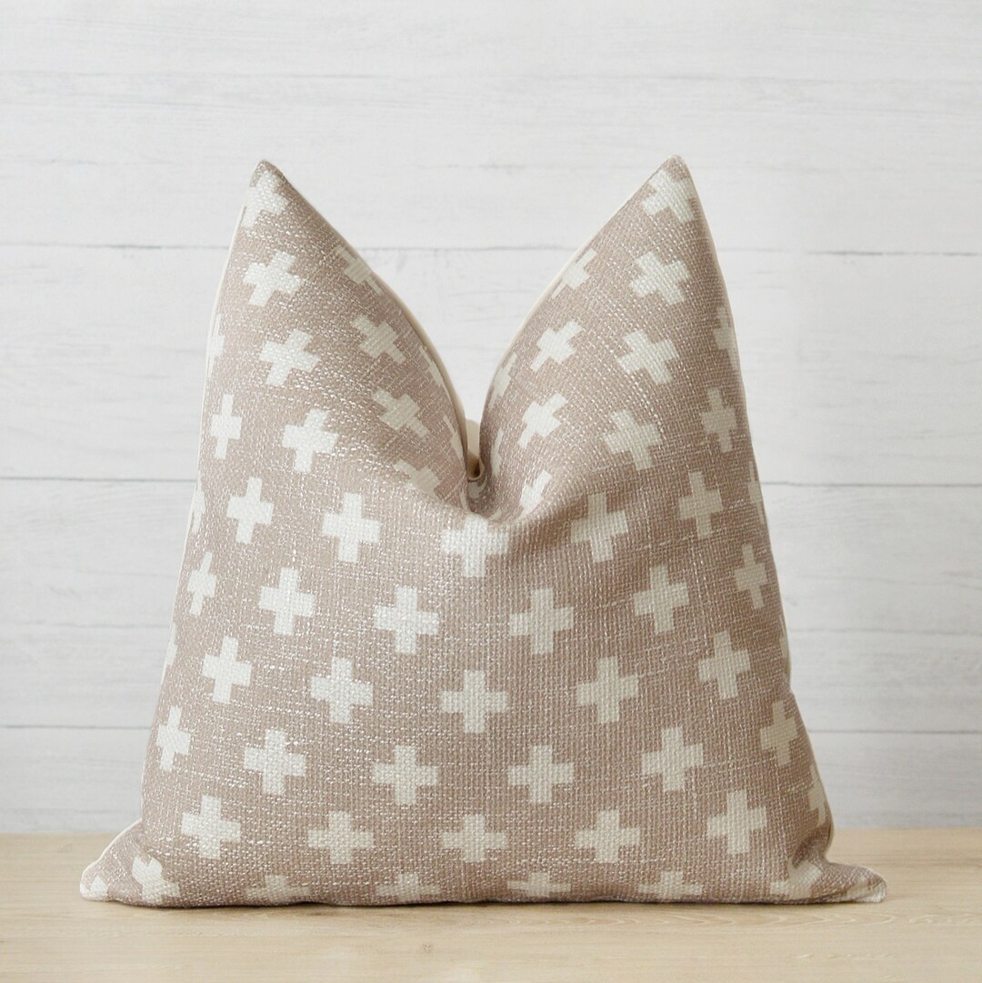 Flax Cross Chenille Pillow Cover - Etsy