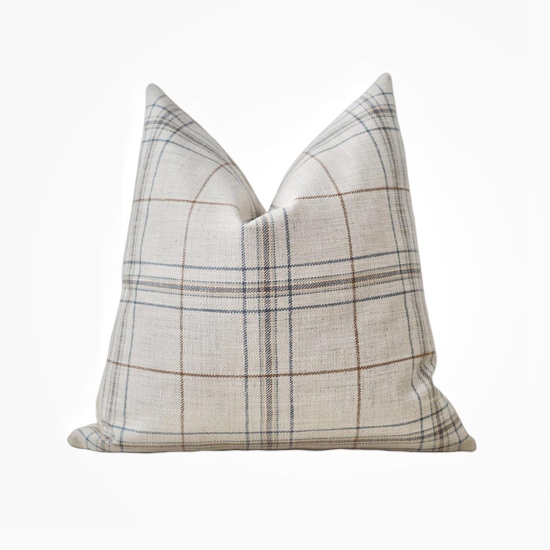 Calvin Plaid Woven Pillow Cover || Neutral Pillows, Preppy Plaid ...