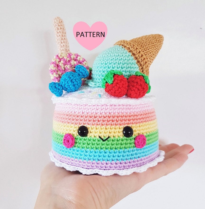 Rainbow Candy Cake PDF Pattern crochet amigurumi | Etsy