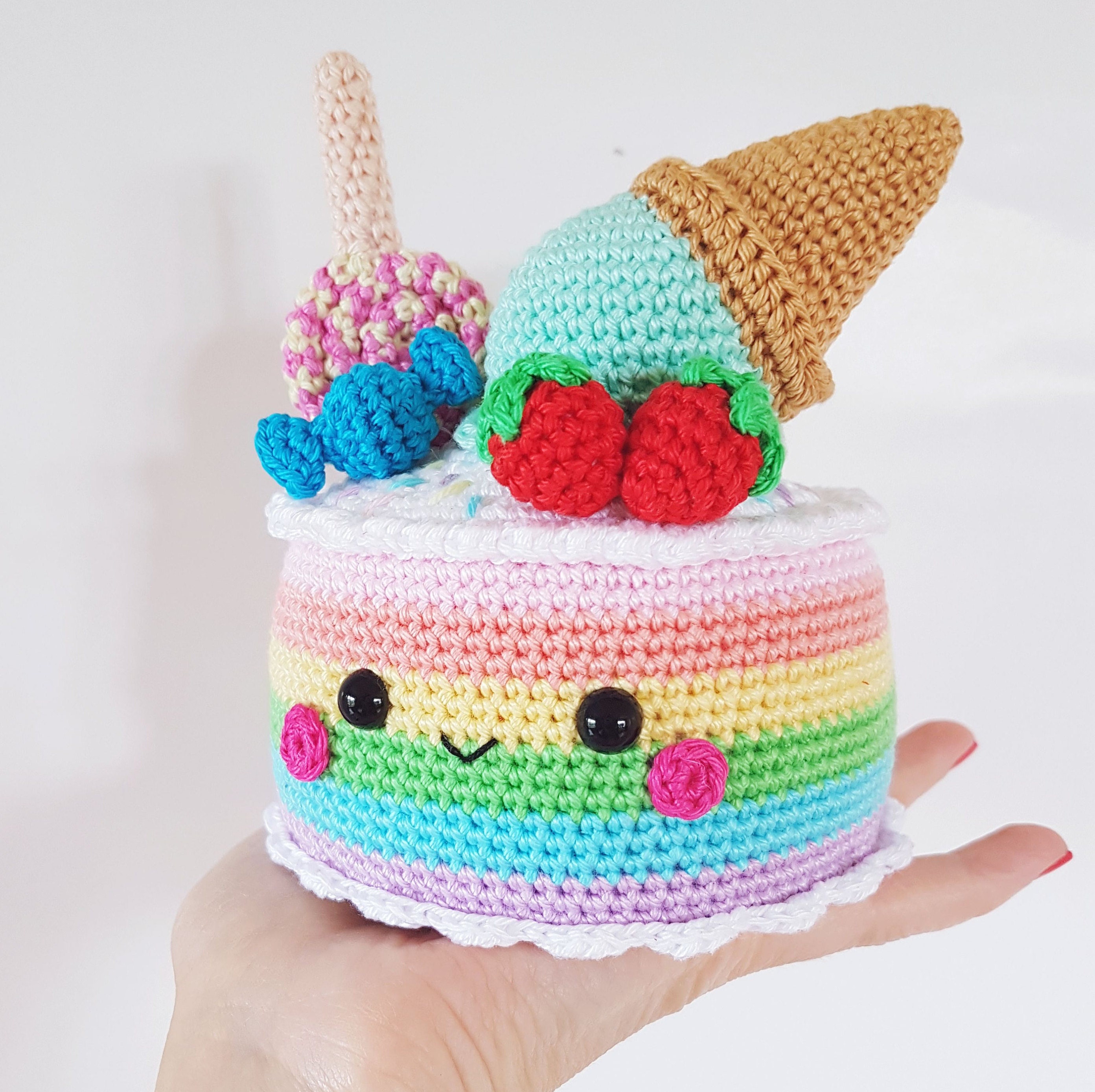 Rainbow Candy Cake PDF Pattern crochet amigurumi | Etsy