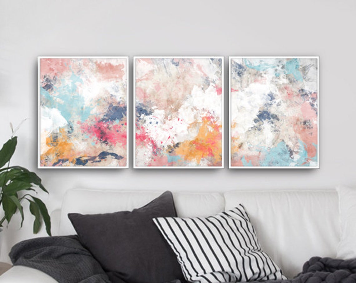Modern Wall Art Set of 3 Painting Canvas Art 3 Canvas - Etsy