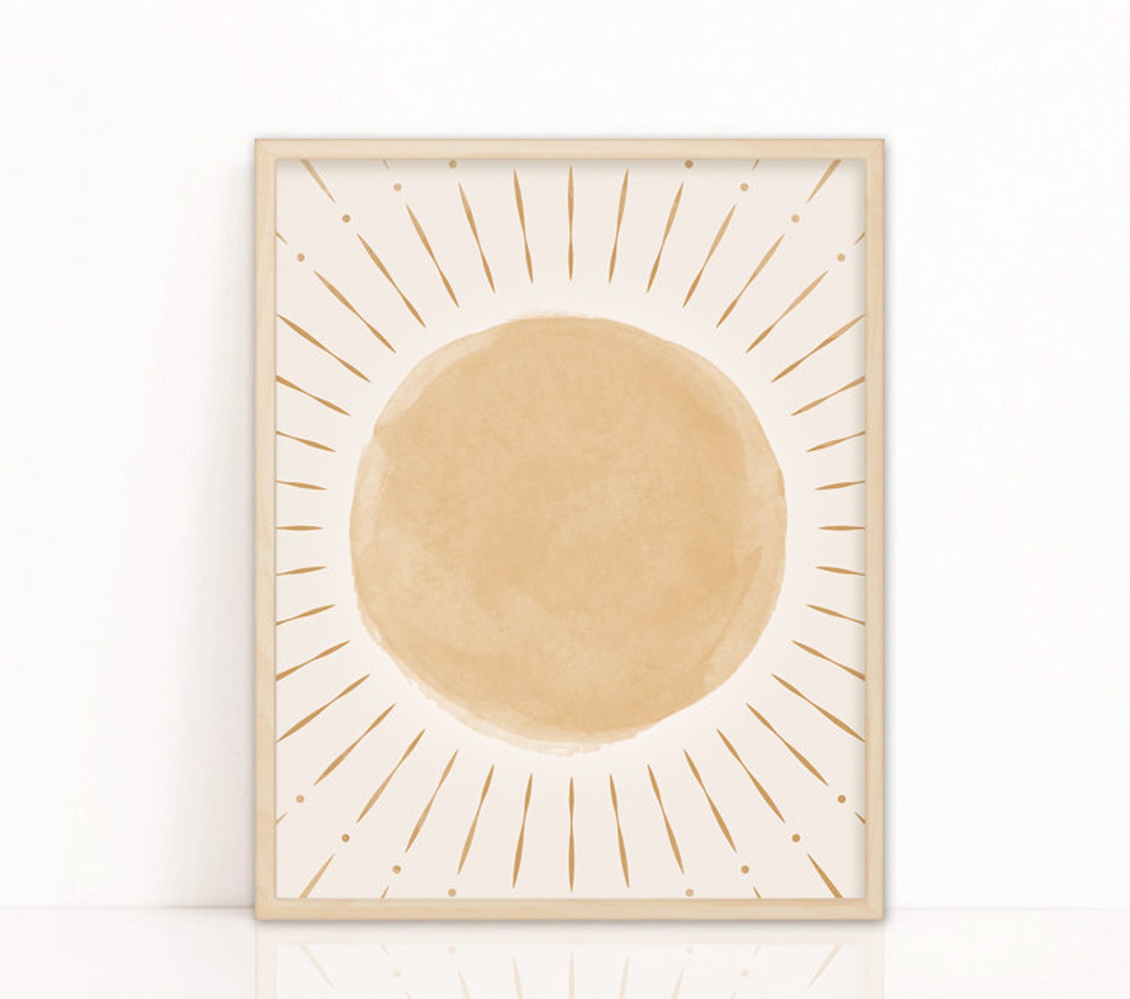 Boho Set of 3boho Wallart Bohemian Sun Wall Artmid Centoury - Etsy