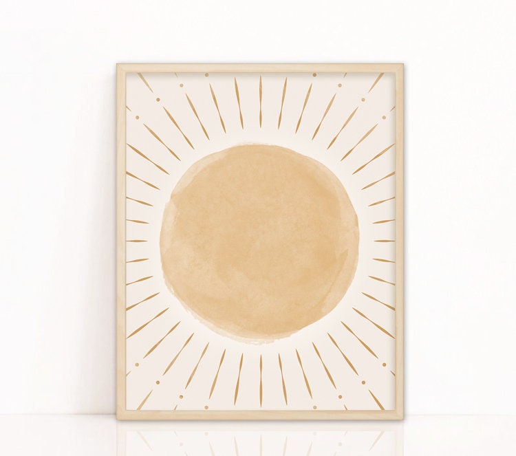 Boho Set of 3boho Wallart Bohemian Sun Wall Artmid Centoury | Etsy