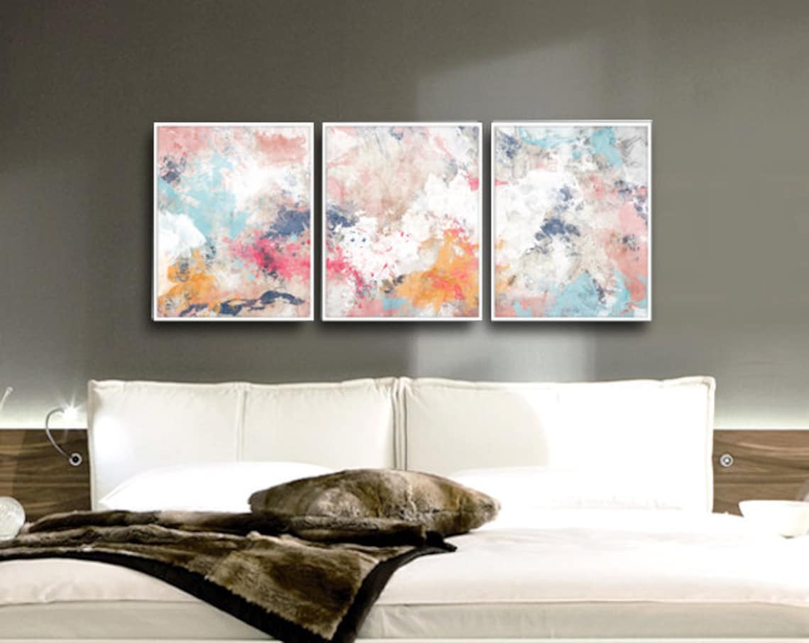 Modern Wall Art Set of 3 Painting Canvas Art 3 Canvas - Etsy