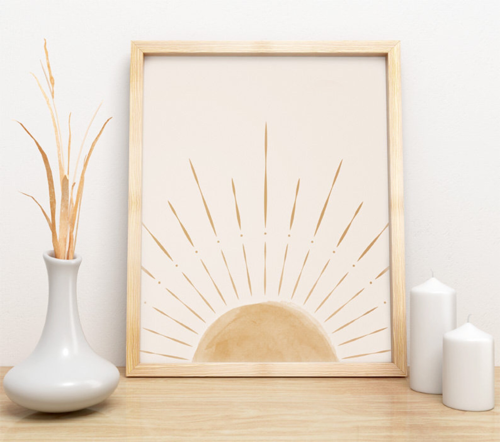 Boho Sun Boho Wall Art Rising Sun Boho Style Terracotta - Etsy