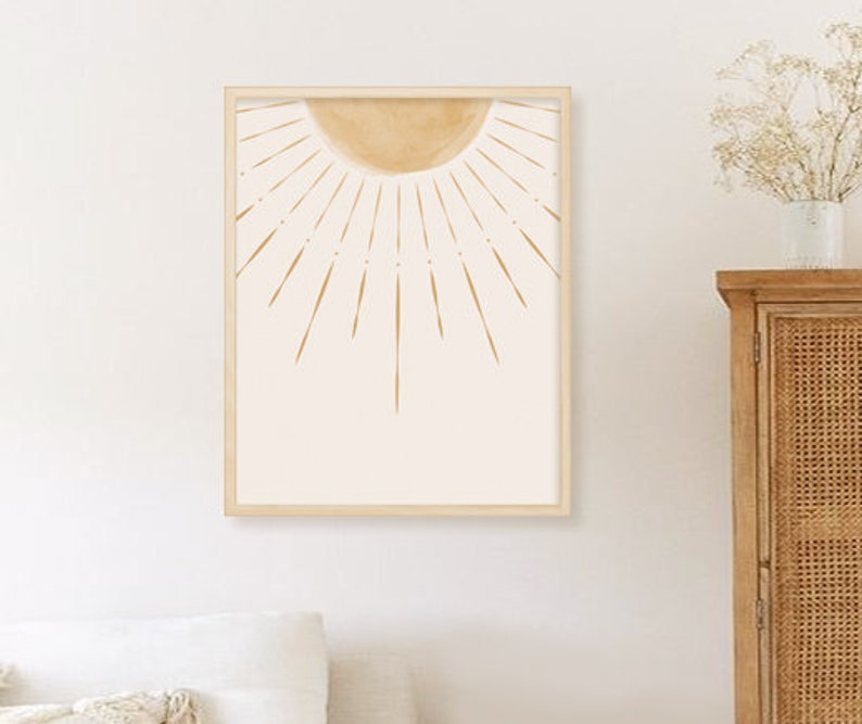 Boho Sun Boho Wall Art Bohemian Sun Wall Art Boho Wall | Etsy