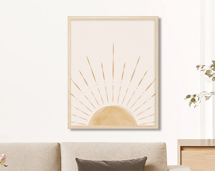 Boho Sun Boho Wall Art Rising Sun Boho Style Terracotta - Etsy