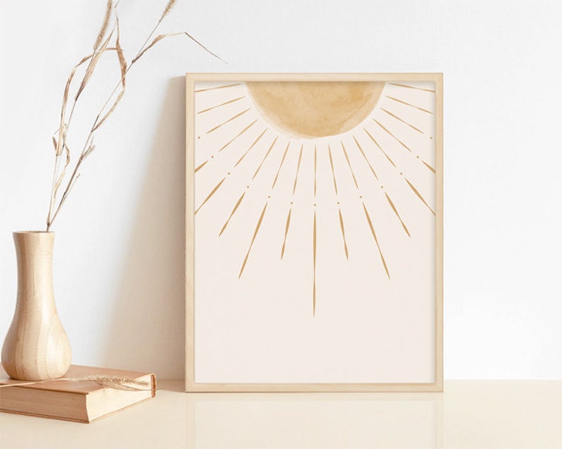 Boho Sun Boho Wall Art Bohemian Sun Wall Art Boho Wall | Etsy