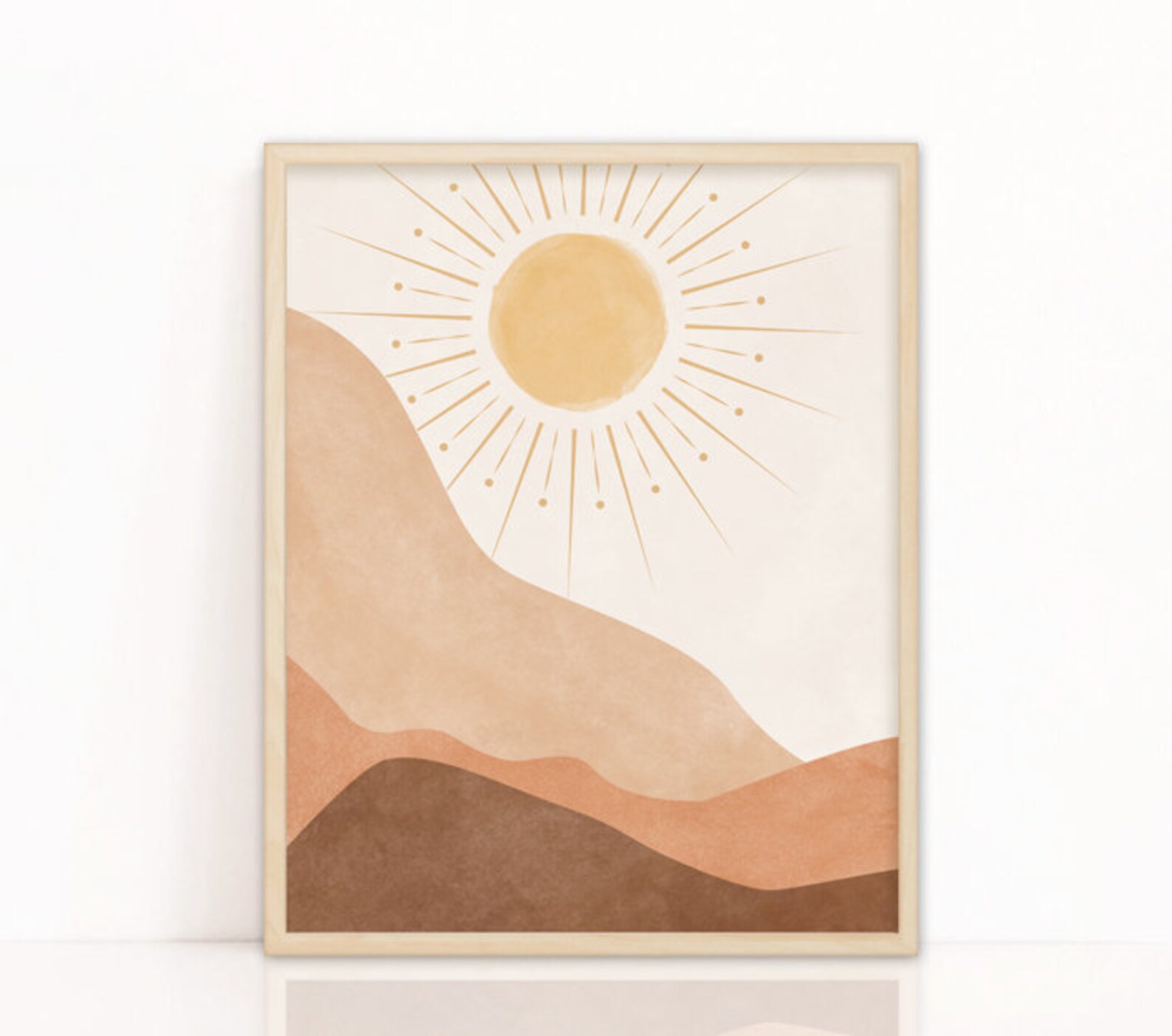 Boho Sun Moonboho Wall Art Boho Set Sun Moon Art rising - Etsy