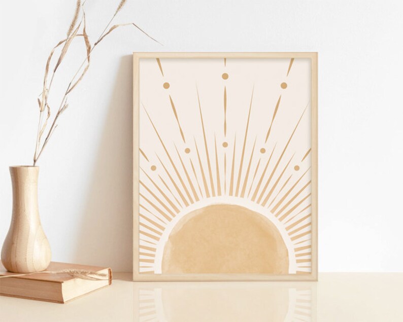 Boho Set of 3boho Wall Art Bohemian Sun Wall Artsun Decor | Etsy