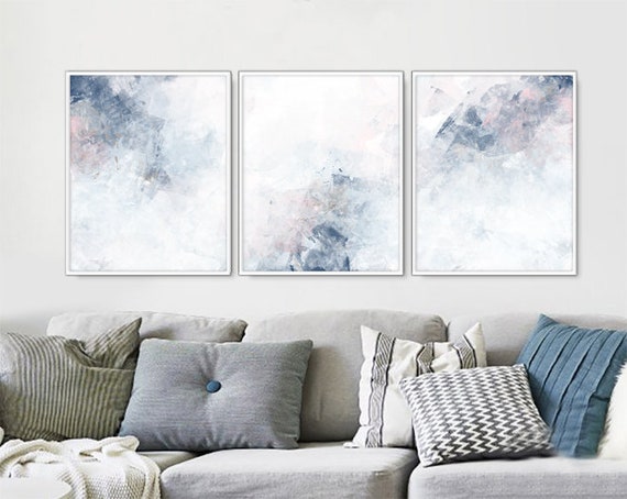 Bedroom Room Poster Set Wall Art Set watercolor Art Setblue | Etsy