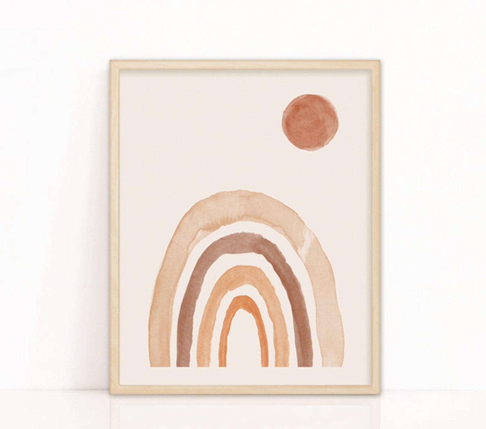 Boho Art Boho Wallart Rainbow Sun Mountain Boho Mid - Etsy