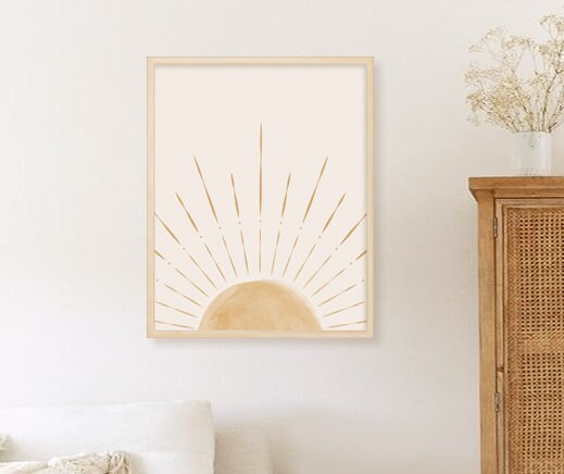 Boho Sun Boho Wall Art Rising Sun Boho Style Terracotta - Etsy