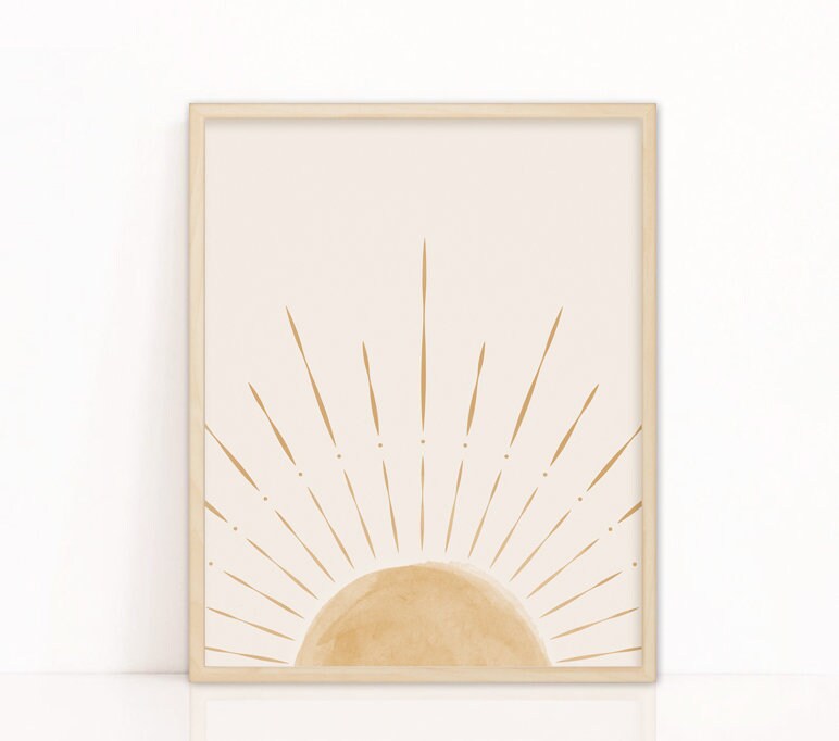 Boho Sun Boho Wall Art Rising Sun Boho Style Terracotta - Etsy