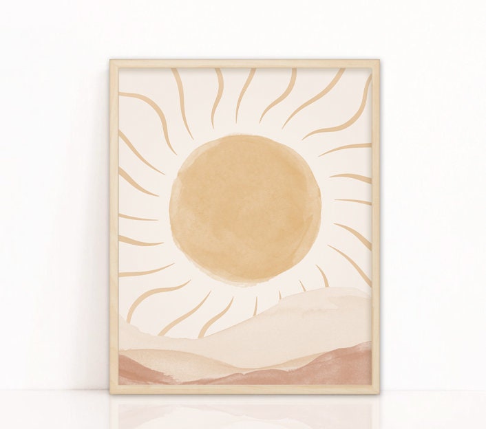 Boho Set of 3boho Wallart Bohemian Sun Wall Art Sun - Etsy