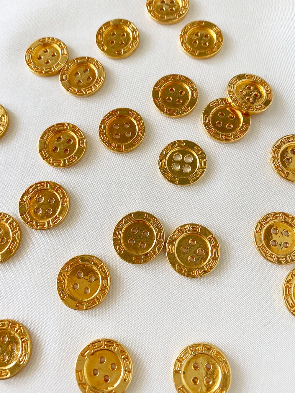 HERMÈS PARIS Vintage Goldplated Gold Buttons price per Button 27 Pieces ...