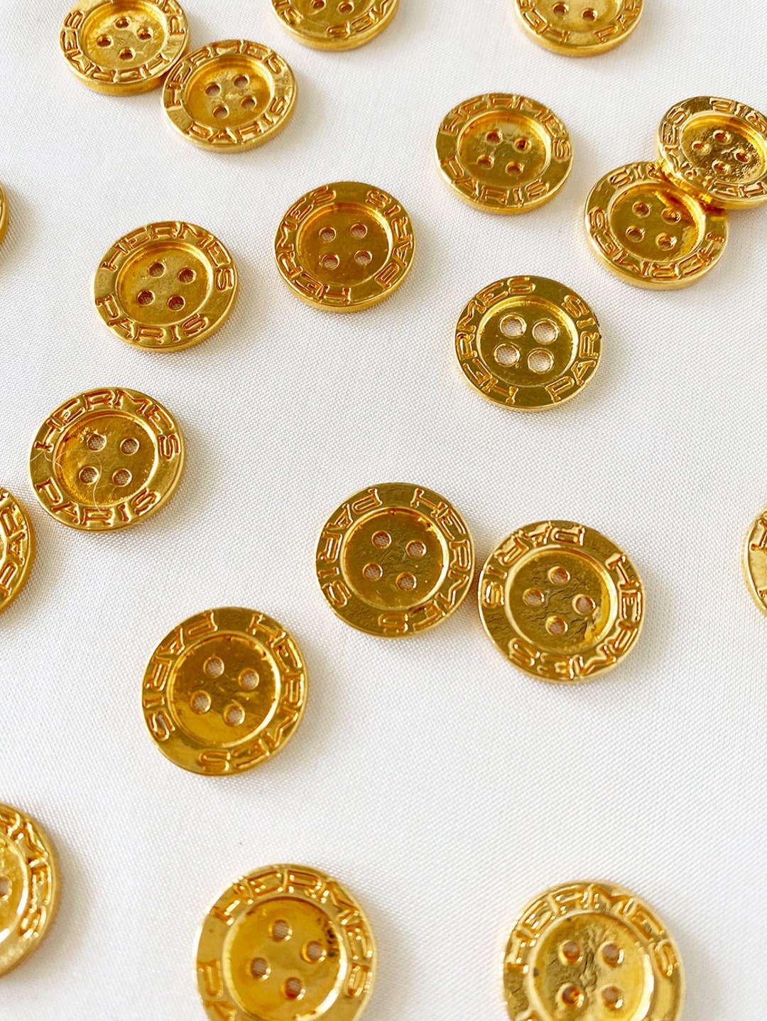 HERMÈS PARIS Vintage Goldplated Gold Buttons price per Button 27 Pieces ...