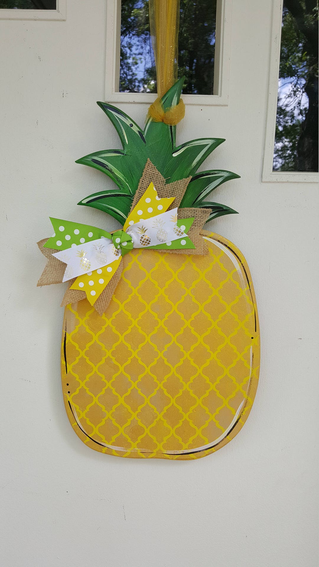 Glittering Summer Pineapple in 2 Styles Door Hang With Words, Names ...