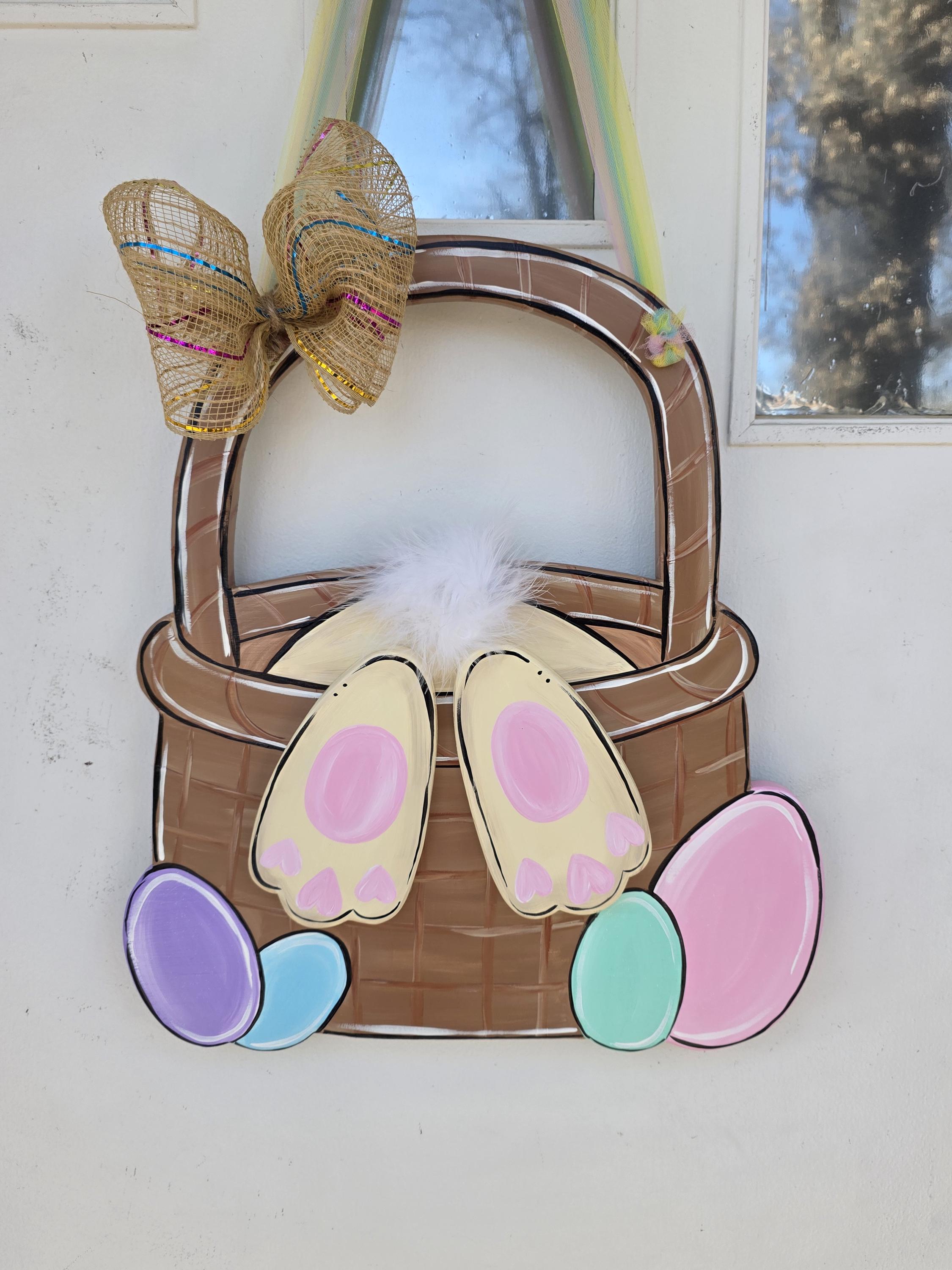 Easter Bunny in a Basket 3D Door Hang - Etsy