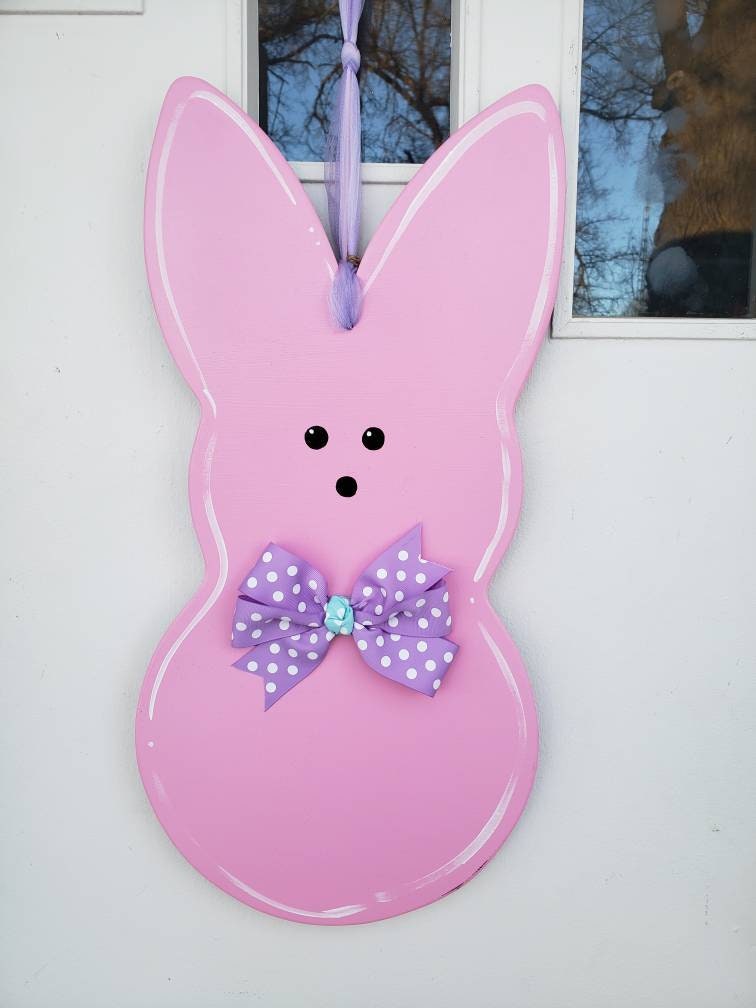 Easter Peeps Bunny Door Hang in Any Colors You Want - Etsy