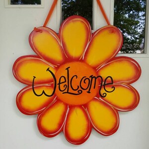 Welcome Daisy Door Hang in Any Colors You Want - Etsy
