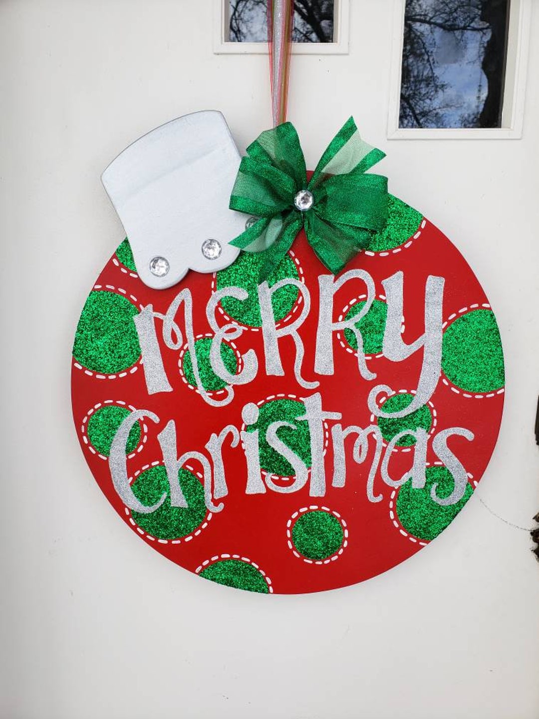 Giant Merry Christmas Ornament 3D Door Hang or Other Sayings - Etsy