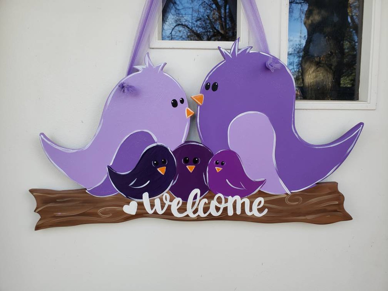 Love Birds on a Branch Door Hang in Any Colors You Want - Etsy