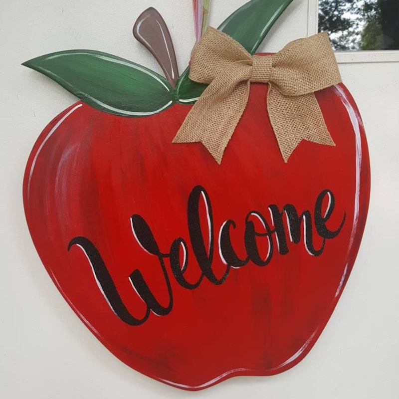 Apple Door Hanger - Etsy