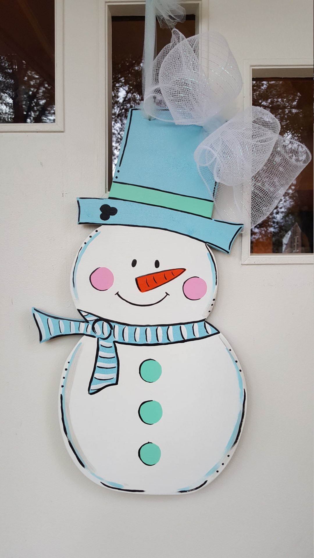 Winter Snowman Door Hang in Any Color - Etsy