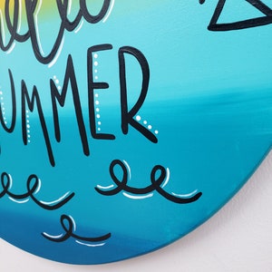Hello Summer 18" Round Door Hang - Etsy