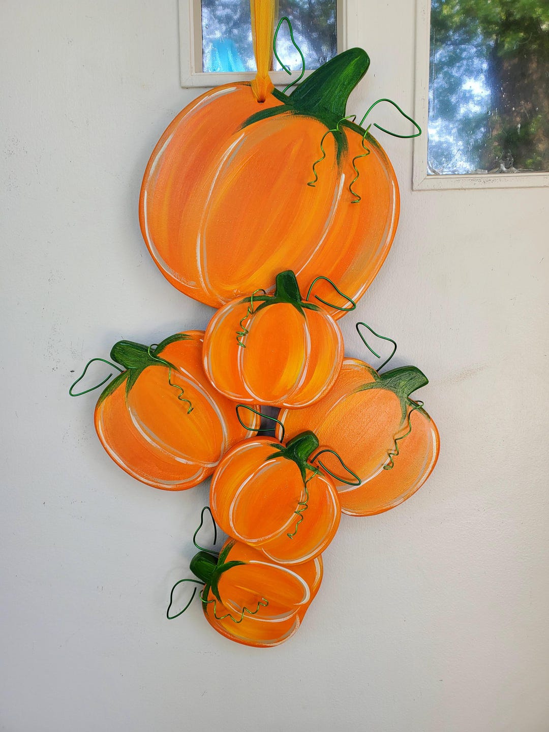 Fall Pumpkin Cluster 3D Door Hang in Several Colors - Etsy