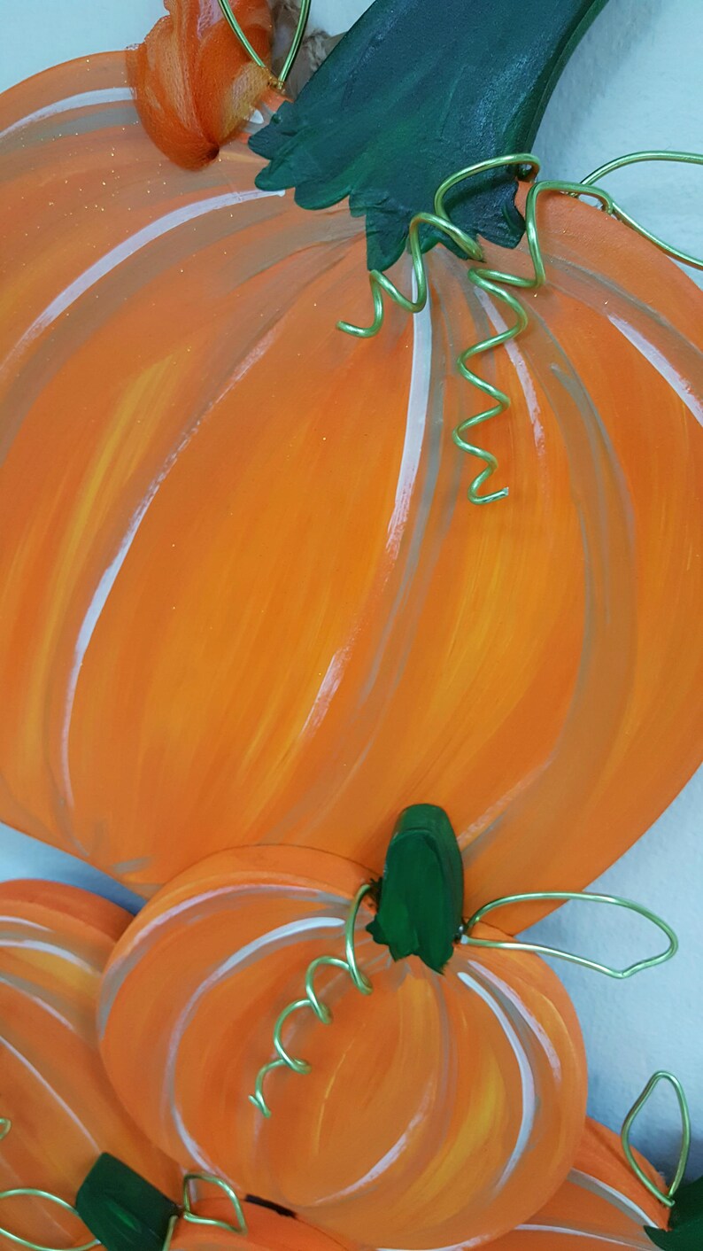 Fall Pumpkin Cluster 3D Door Hang in Orange or Cream - Etsy