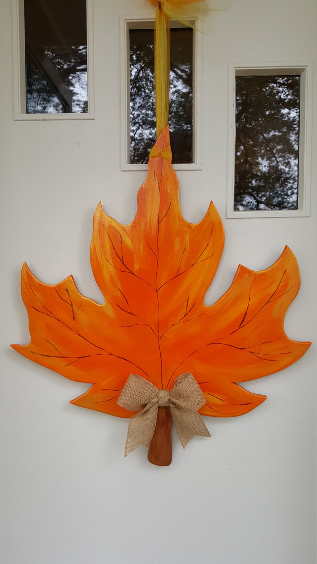 Giant Fall Maple Leaf Door Hang, Choose From 4 Colors - Etsy