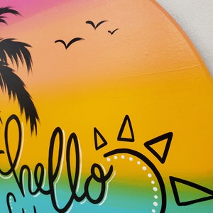 Hello Summer 18" Round Door Hang - Etsy