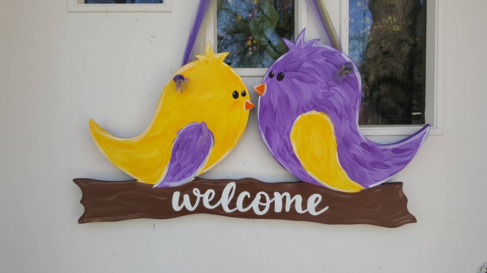 Love Birds on a Branch Door Hang in Any Colors You Want - Etsy