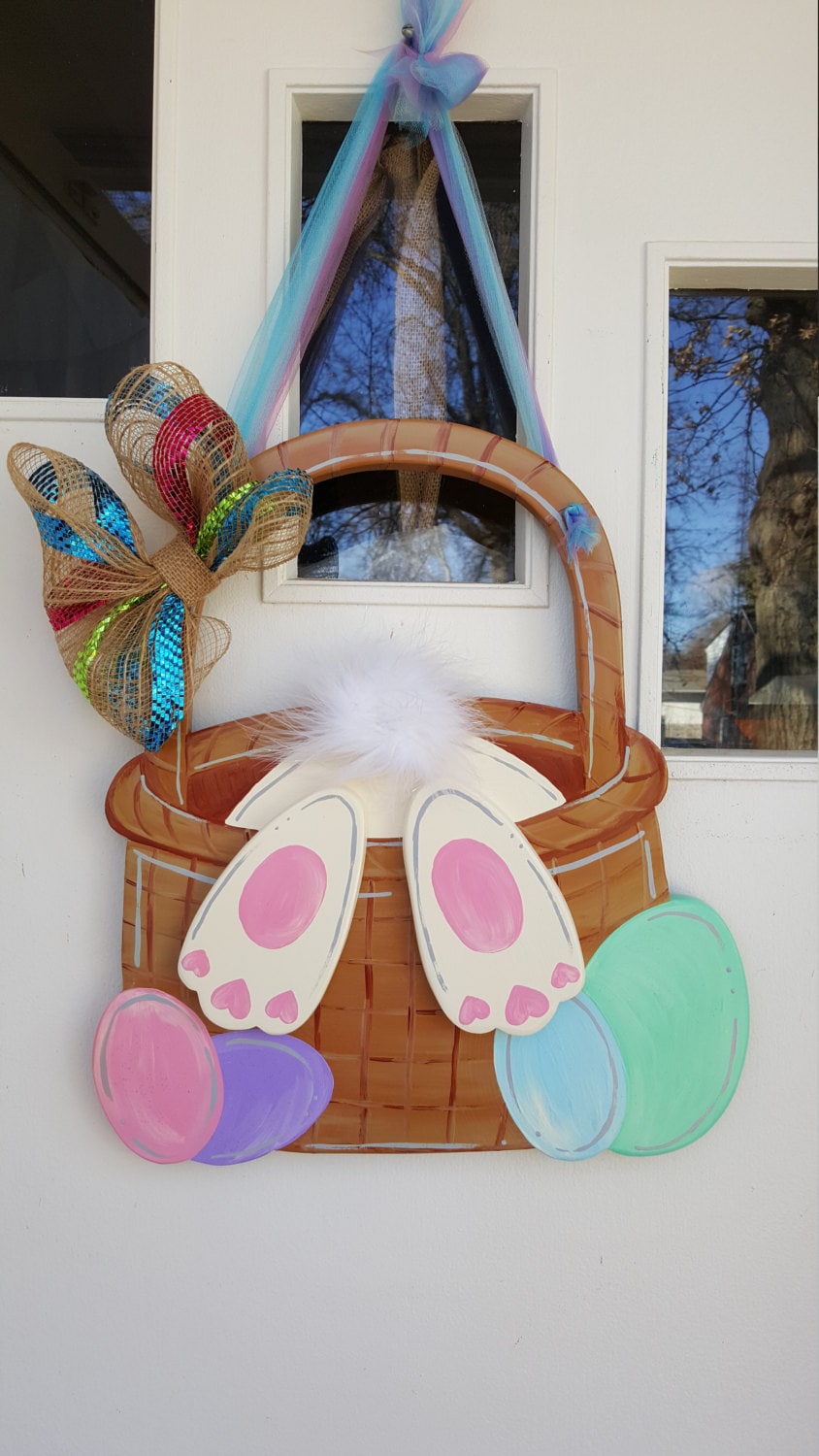 Easter Bunny in a Basket 3D Door Hang - Etsy