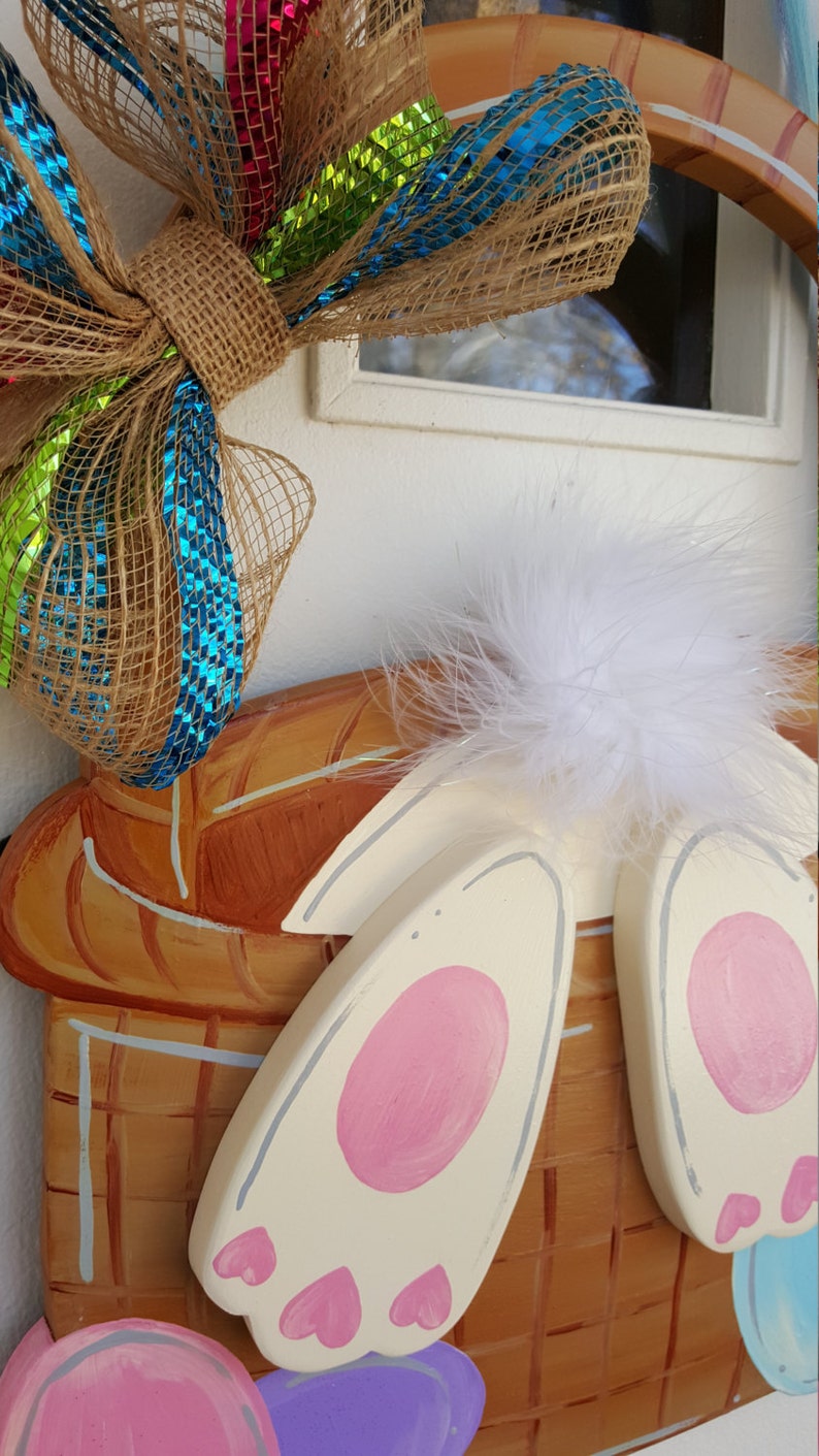 Easter Bunny in a Basket 3D Door Hang - Etsy