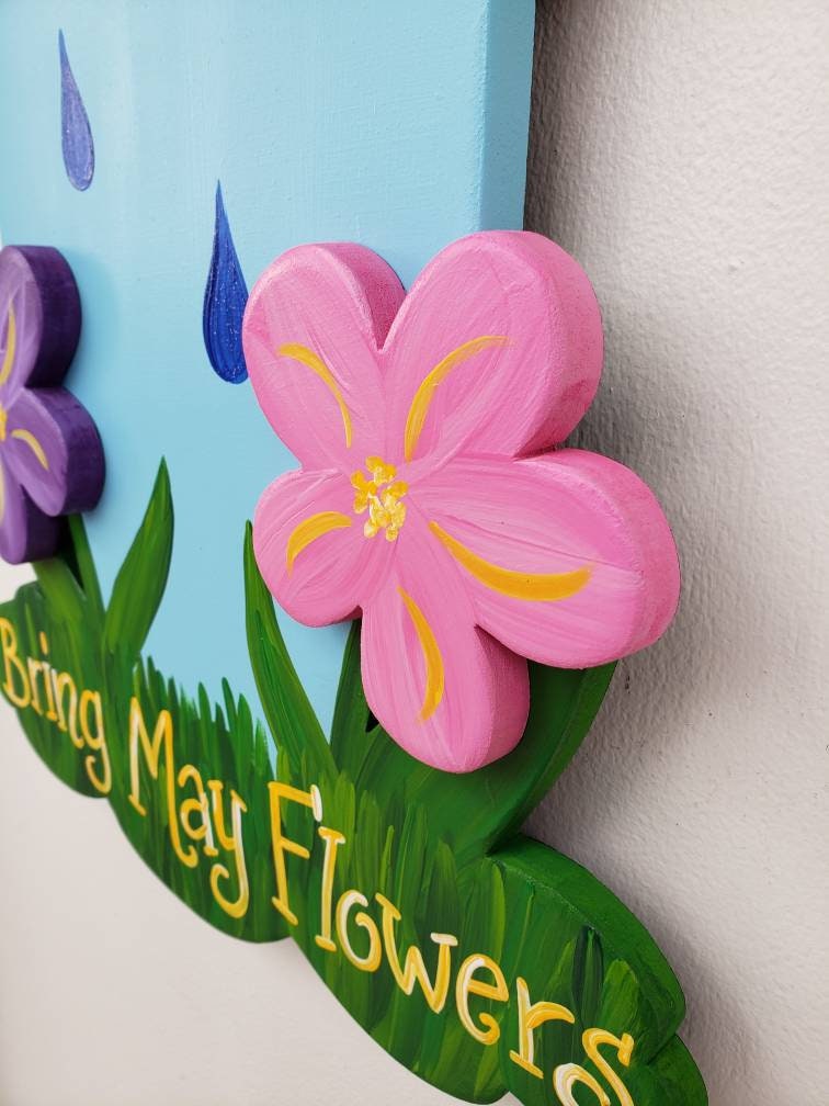 April Showers Bring May Flowers 3D Door Hang - Etsy
