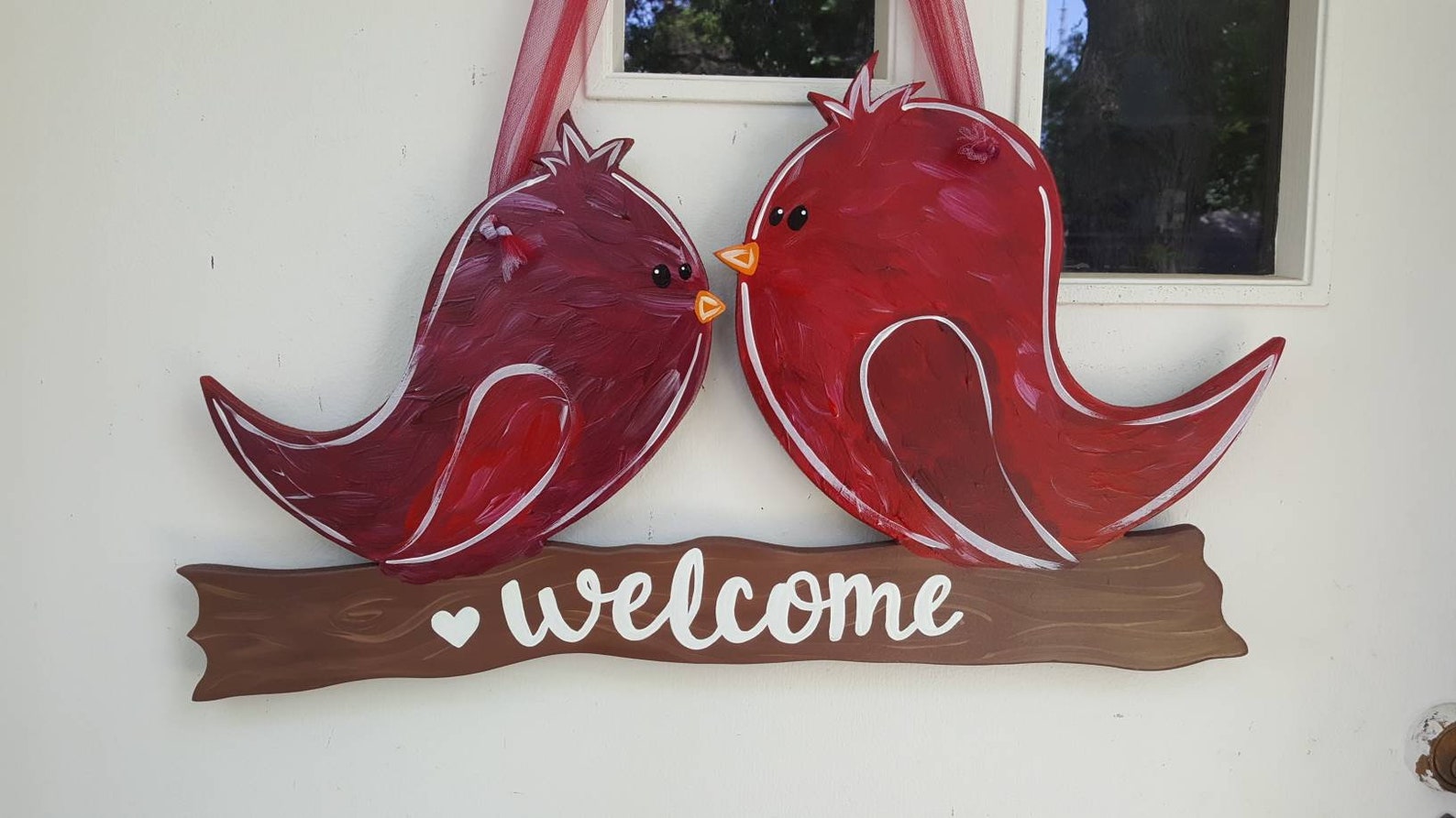 Love Birds on a Branch Door Hang in Any Colors You Want - Etsy