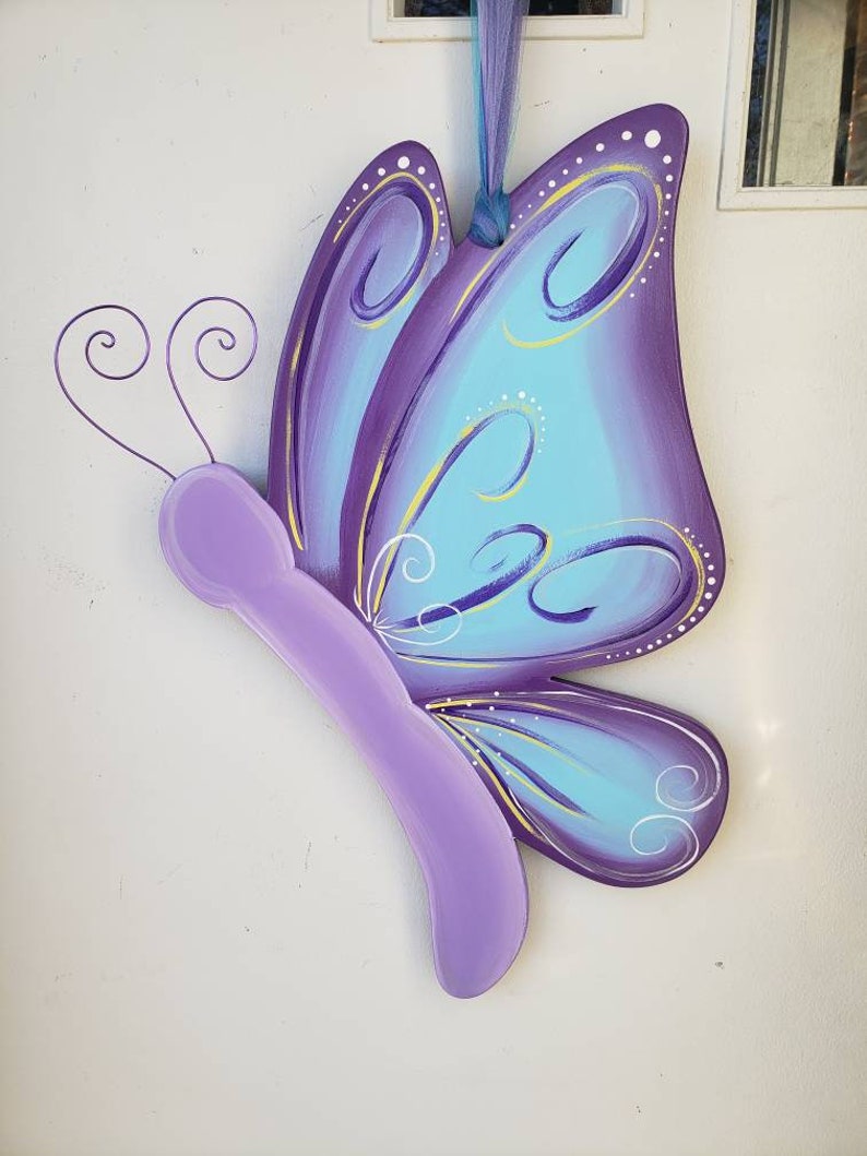 Colorful Half Butterfly Door Hang in Several Color Designs - Etsy