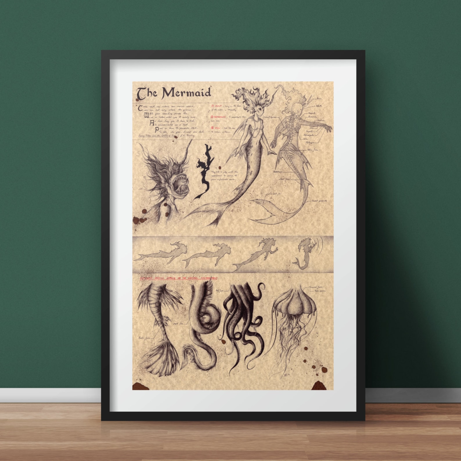 Large Mermaid Mythology Art Print - Etsy France