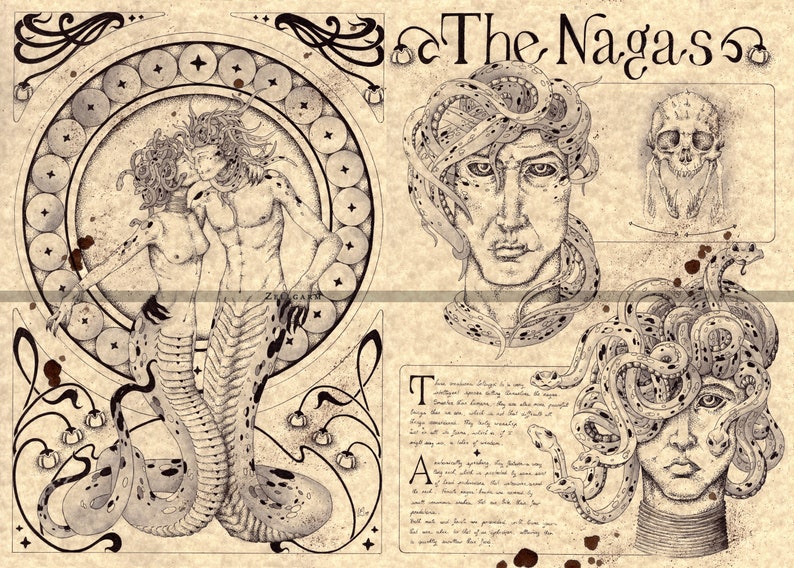 Large Nagas Mythology Art Print - Etsy